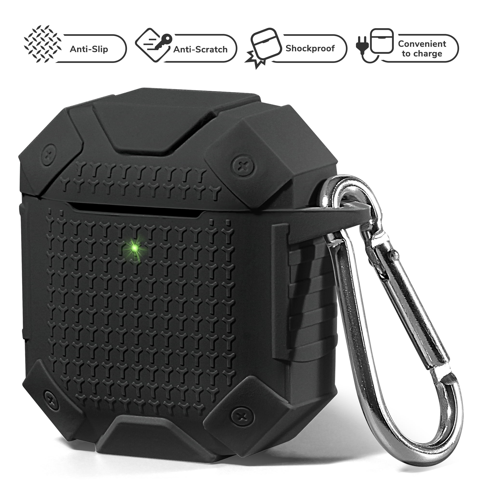 AirPods Case [Front LED Visible] GMYLE Silicone Protective Heavy Duty ...