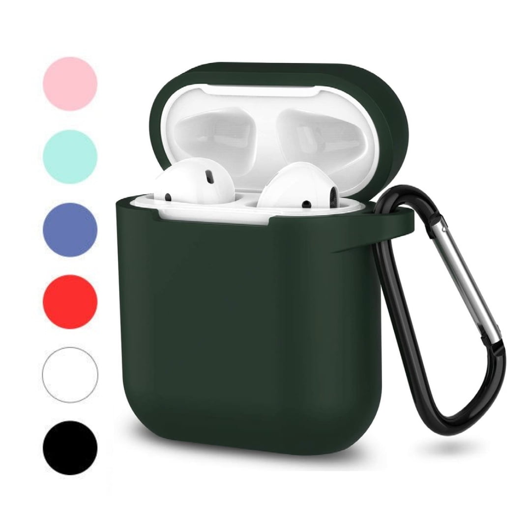 Entro AirPods 1/2 Case- Silicone Protective Cover with Keychain, Olive ...