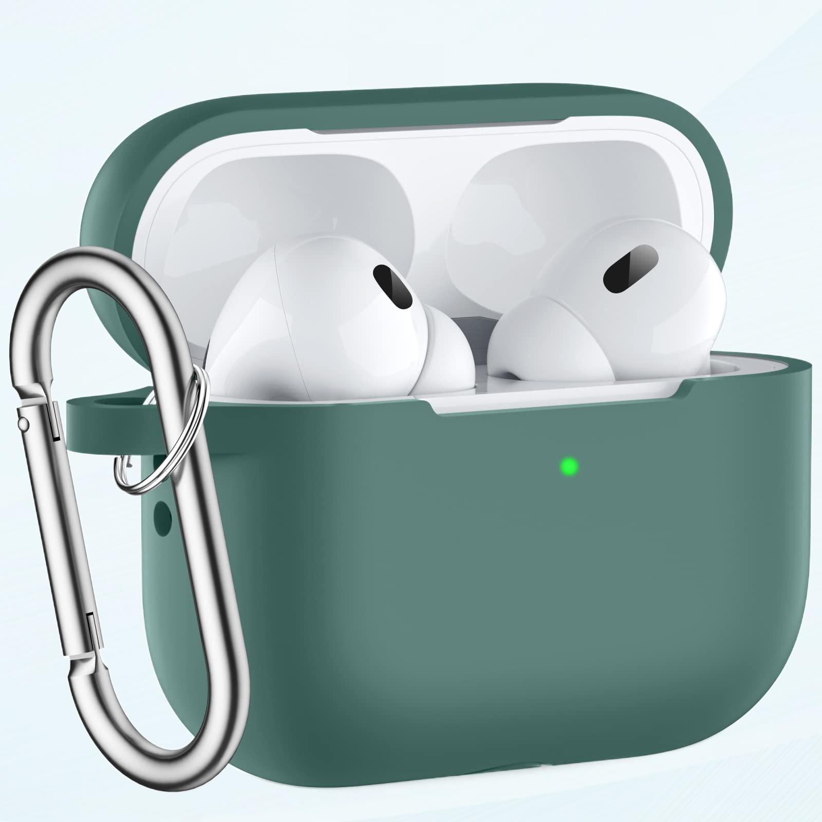QGEMANWU AirPods Pro 2 Silicone Case Cover Full Body Protective Shockproof with Carabiner ...