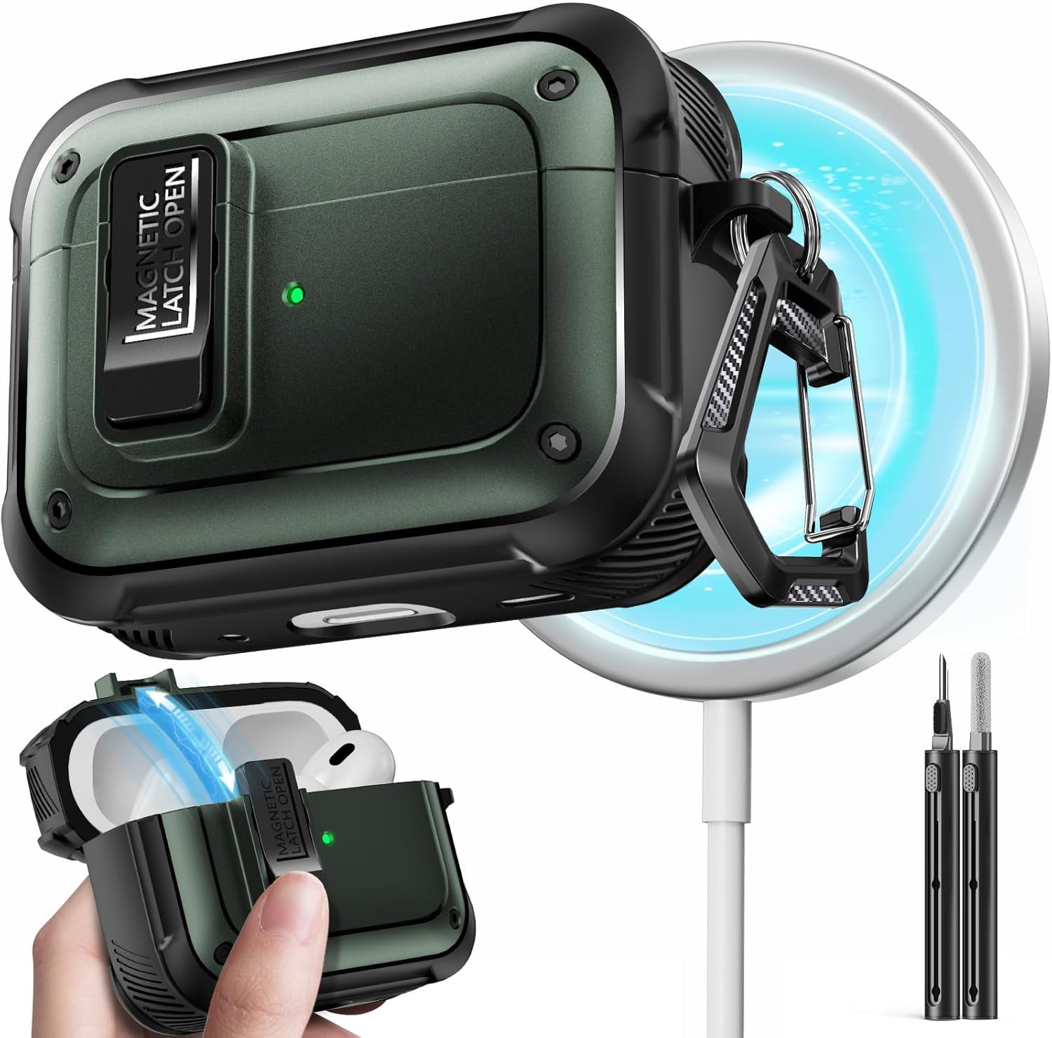 for AirPods Pro 2nd/1st Generation Case Cover,Compatible with MagSafe ...