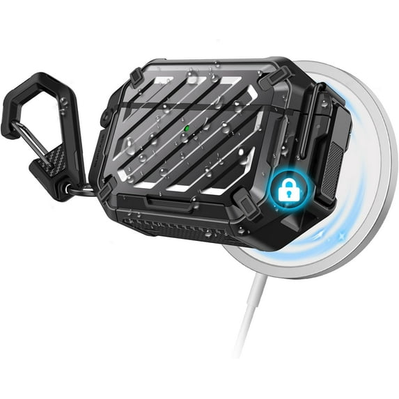 for AirPods Pro 3 Case with Lock & Carabiner, [IP68 Waterproof ...