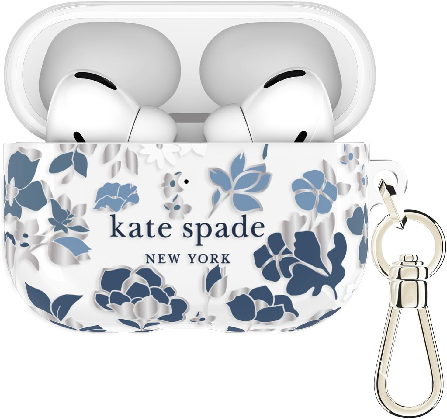 AirPods Pro 3 Protective Case with Keychain Ring Clip - Flowerbed Blue ...