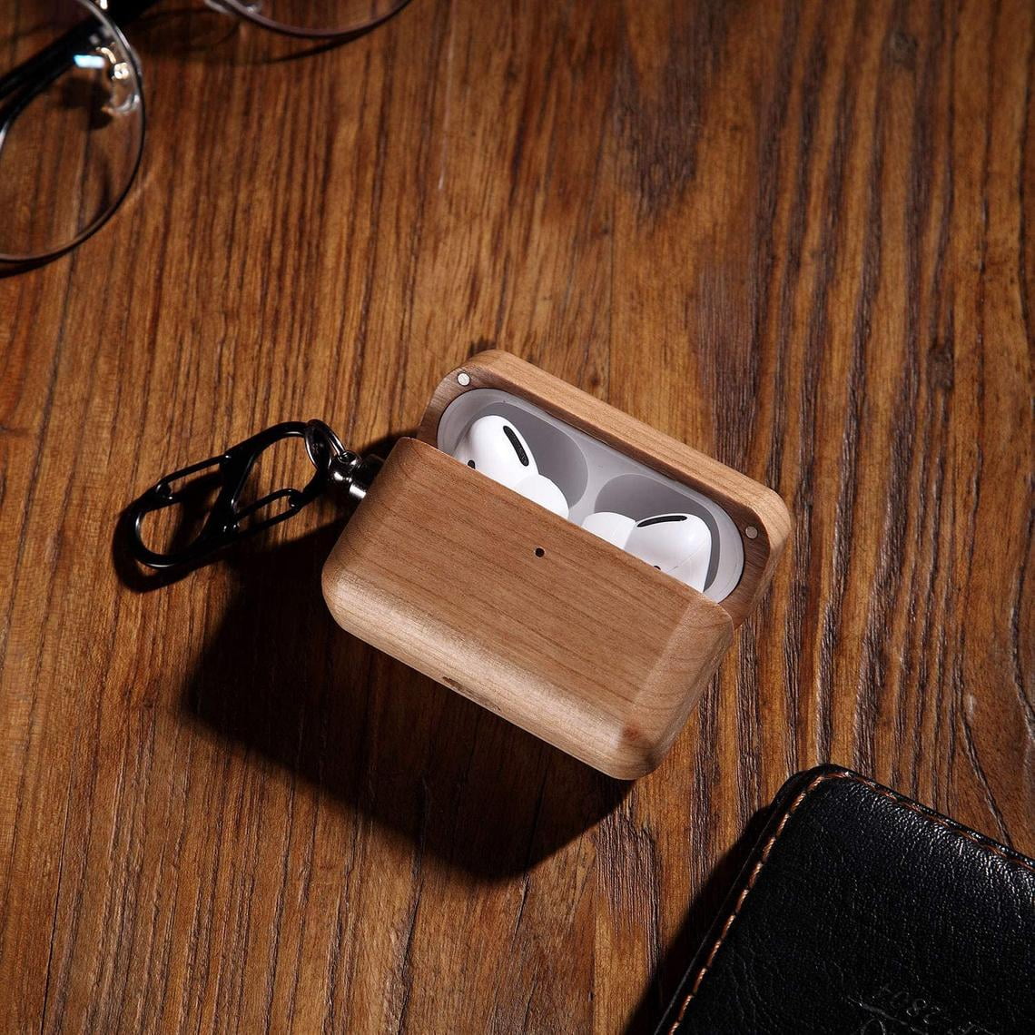 AirPods Pro Case, Real Natural Wood Wooden Texture Hard Protective ...