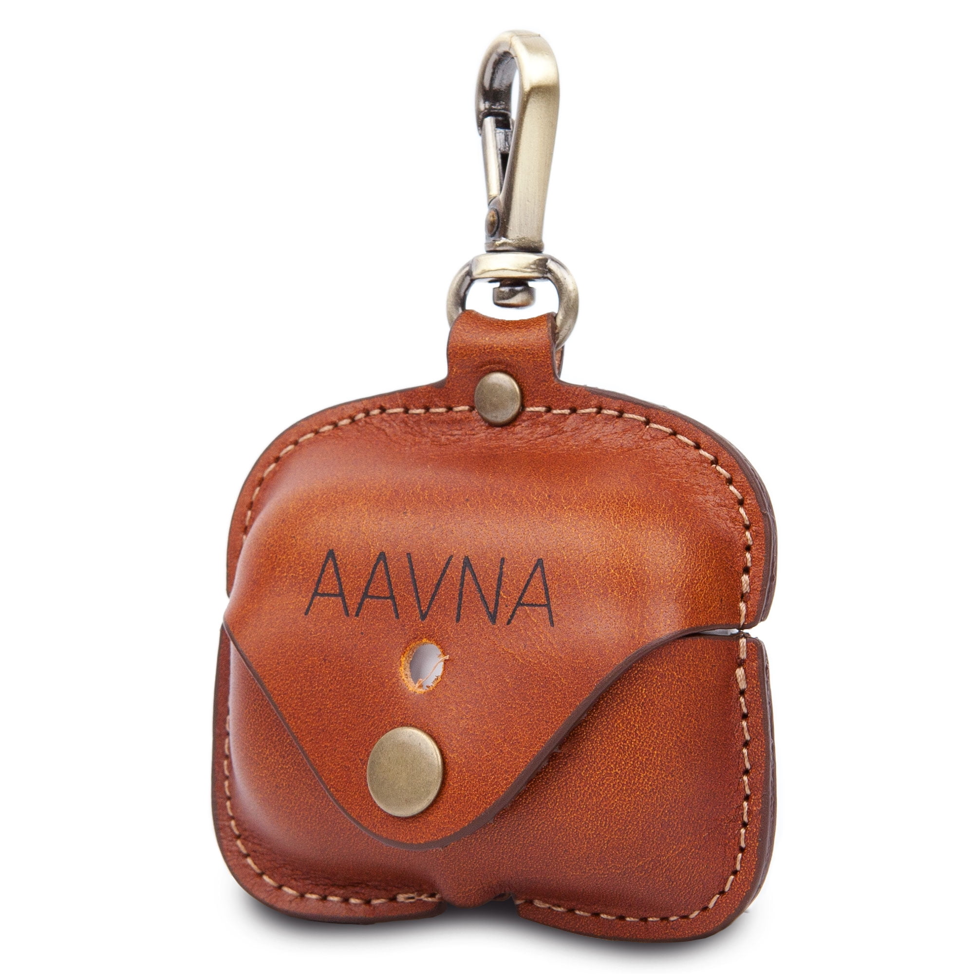 AirPods Pro Leather Case, Genuine Leather Case with Buckle Keychain and ...