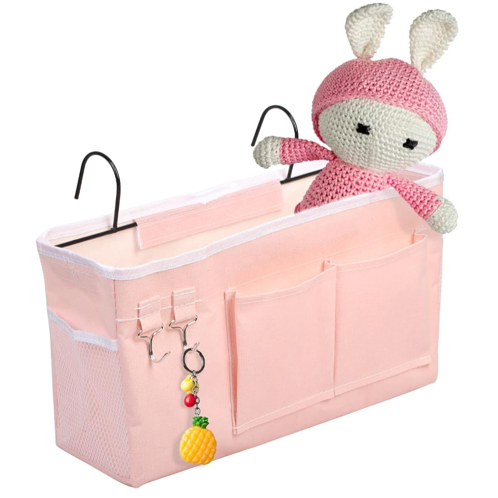 AirSMall Bedside Hanging Storage Baskets Pink Bedside Caddy Multi ...