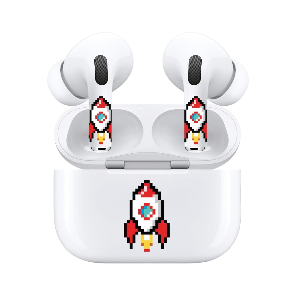 AirSkins Cool Rocket Stickers Compatible With AirPods 4 - Rocket Ship ...