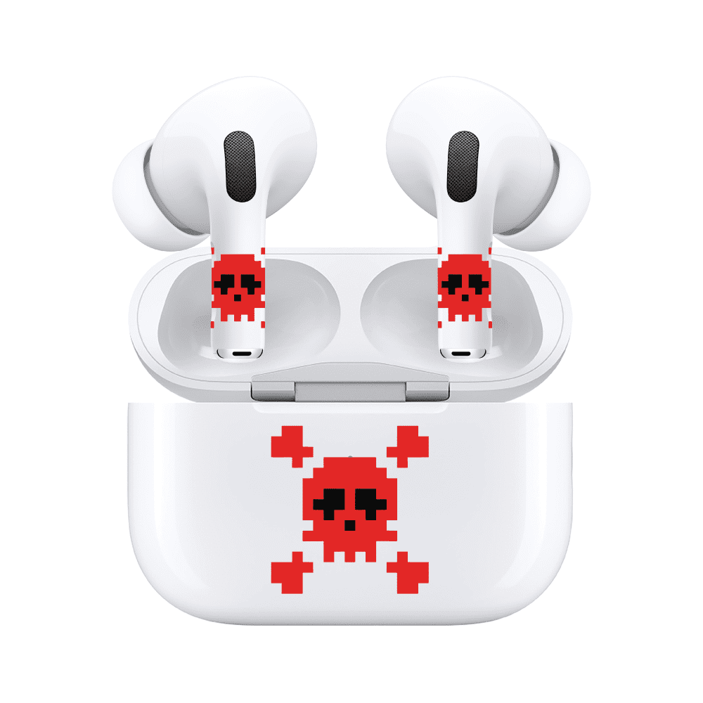 AirSkins Cool Skull Stickers for AirPods 4th Generation - Red Skull ...
