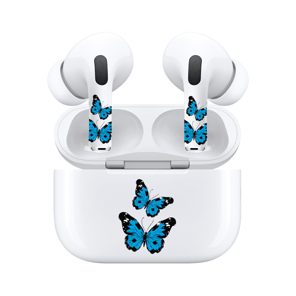 AirSkins Cute Stickers for AirPods 4 - Blue Butterfly Headphone Sticker ...