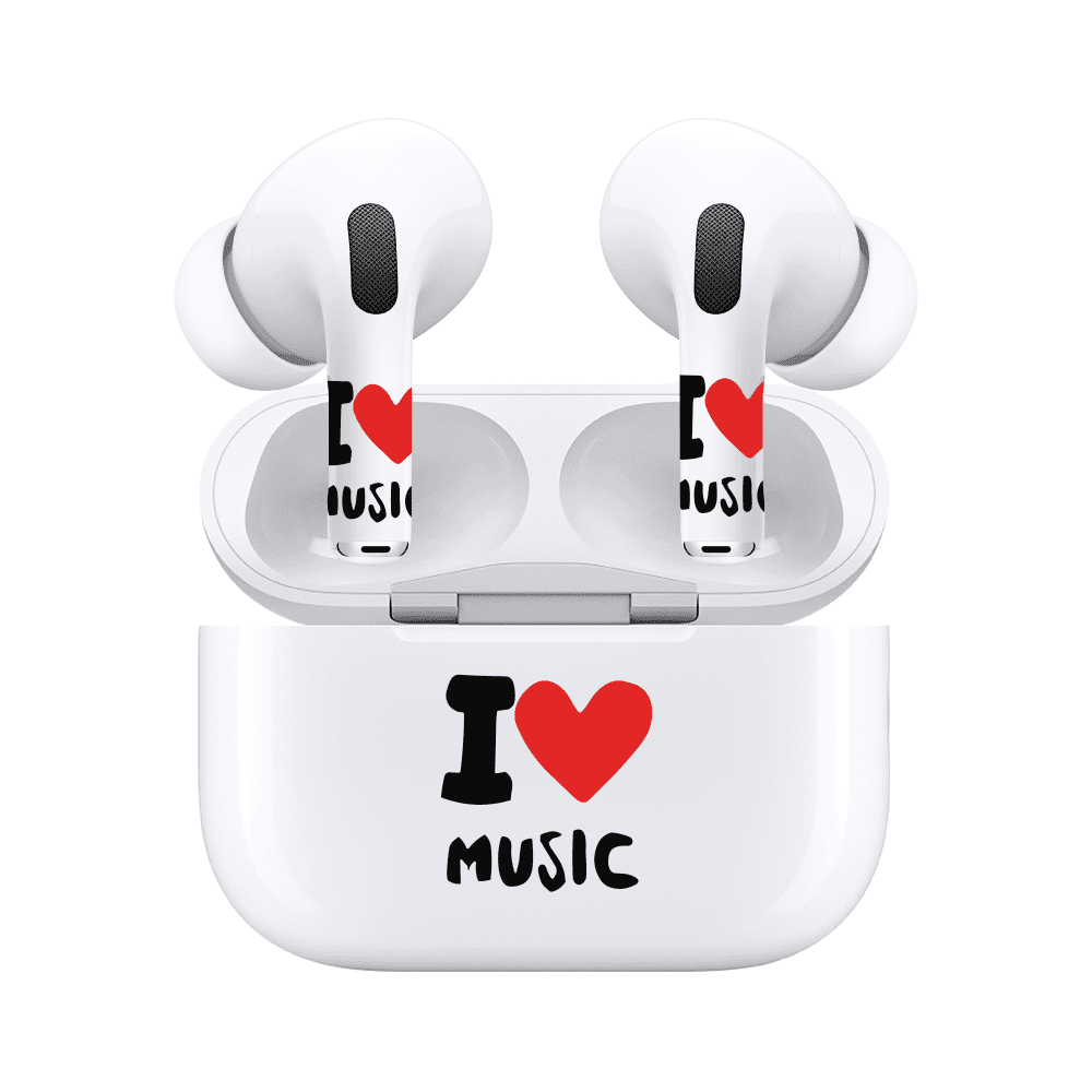 AirSkins I Heart Music Skin Compatible with AirPods 3 - Headphone ...