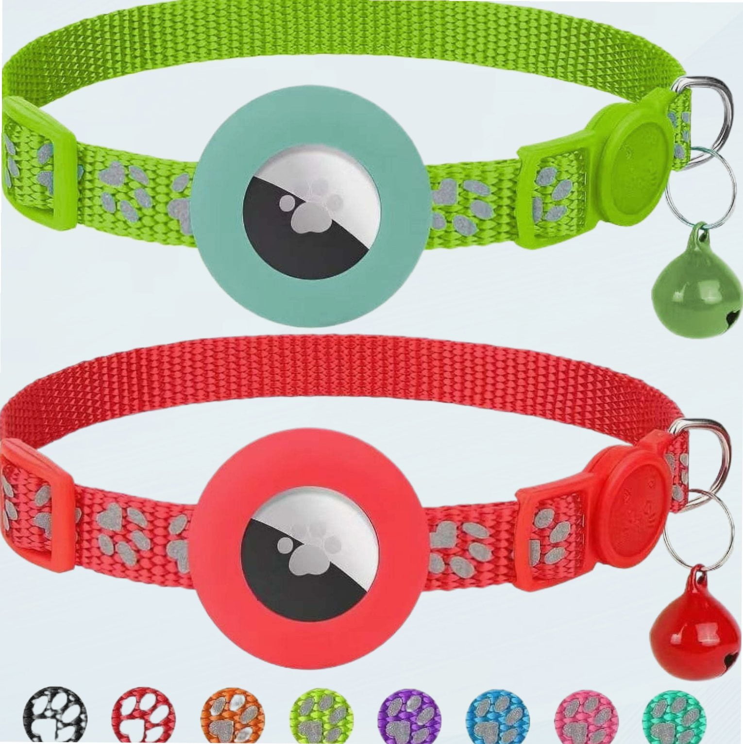 AirTag Cat Collar, 2 Pack Reflective Kitten Collar with Waterproof Air ...