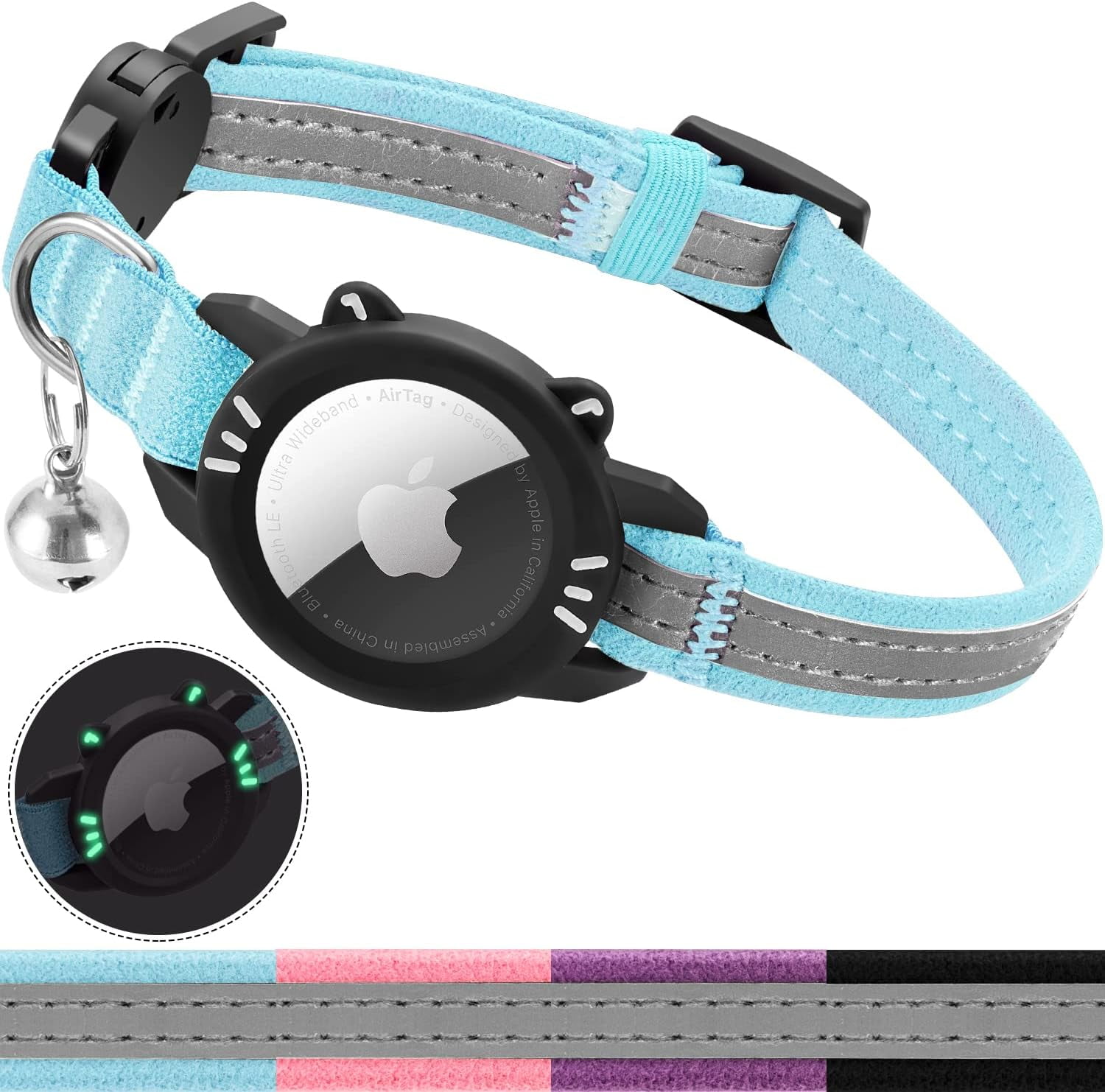 AirTag Cat Collar Breakaway, Reflective GPS Cat Collar with Apple Air ...