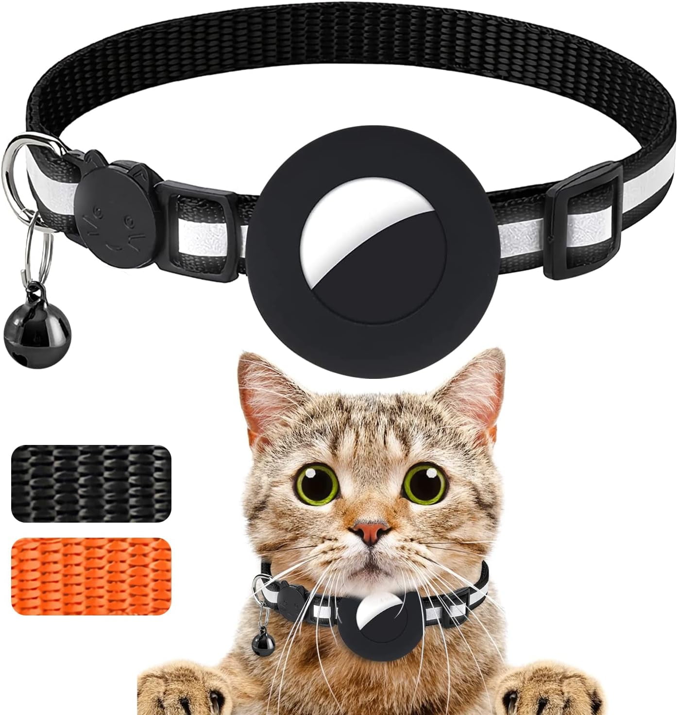 AirTag Cat Collar, Reflective Kitten Collar Breakaway with Airtag ...