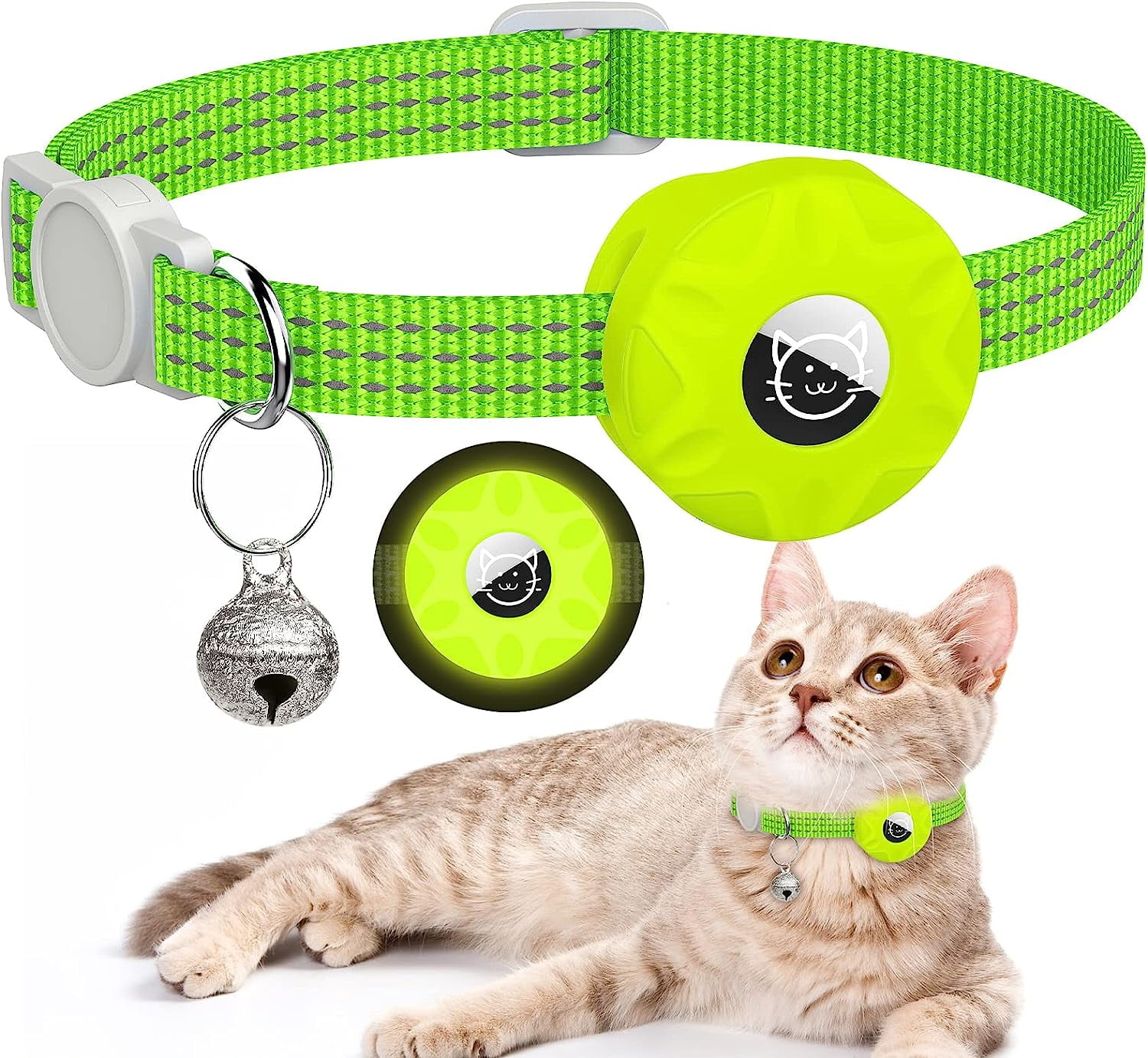AirTag Cat Collar, Reflective Kitten Collar Breakaway Apple Air Tag Cat Collar, GPS Cat Collar ...