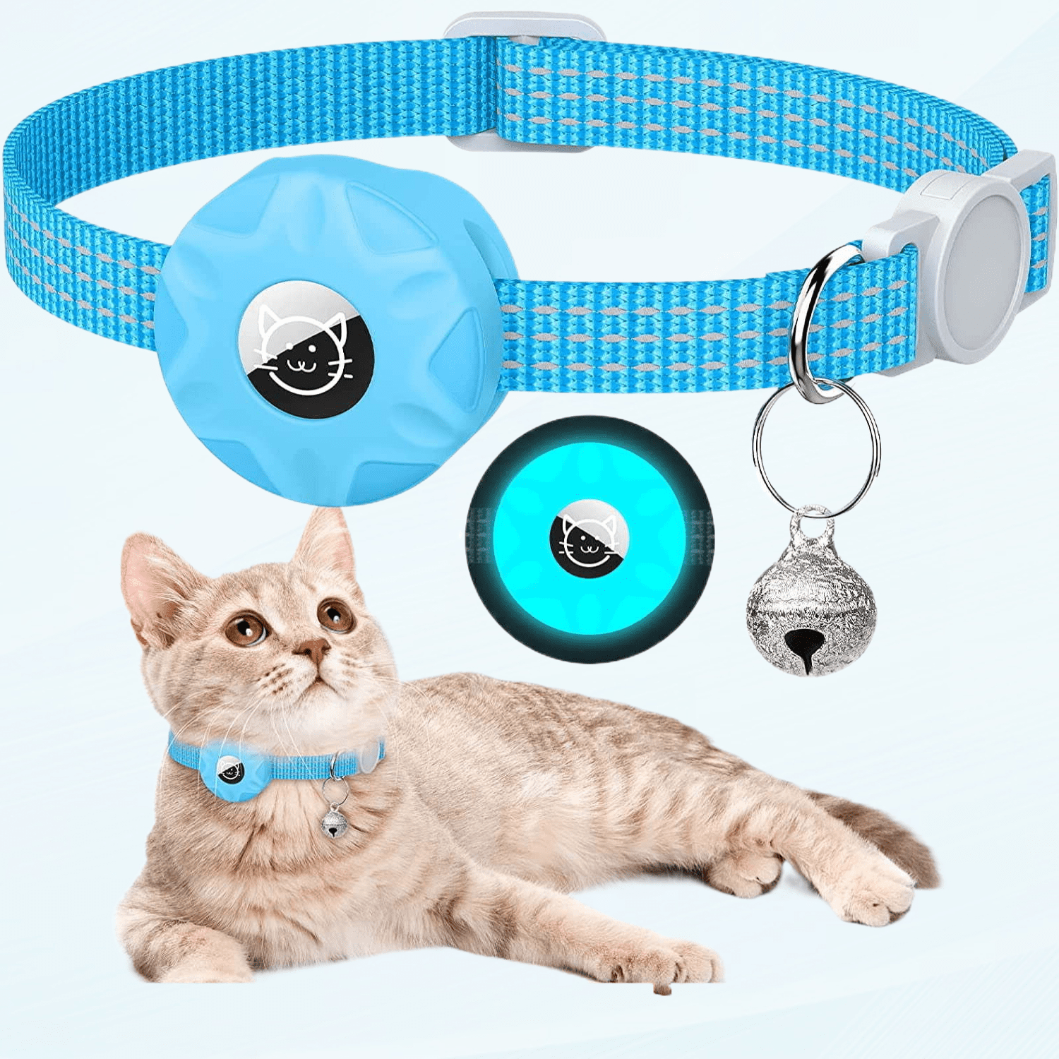 AirTag Cat Collar, Reflective Kitten Collar Breakaway Apple Air Tag Cat Collar, GPS Cat Collar ...