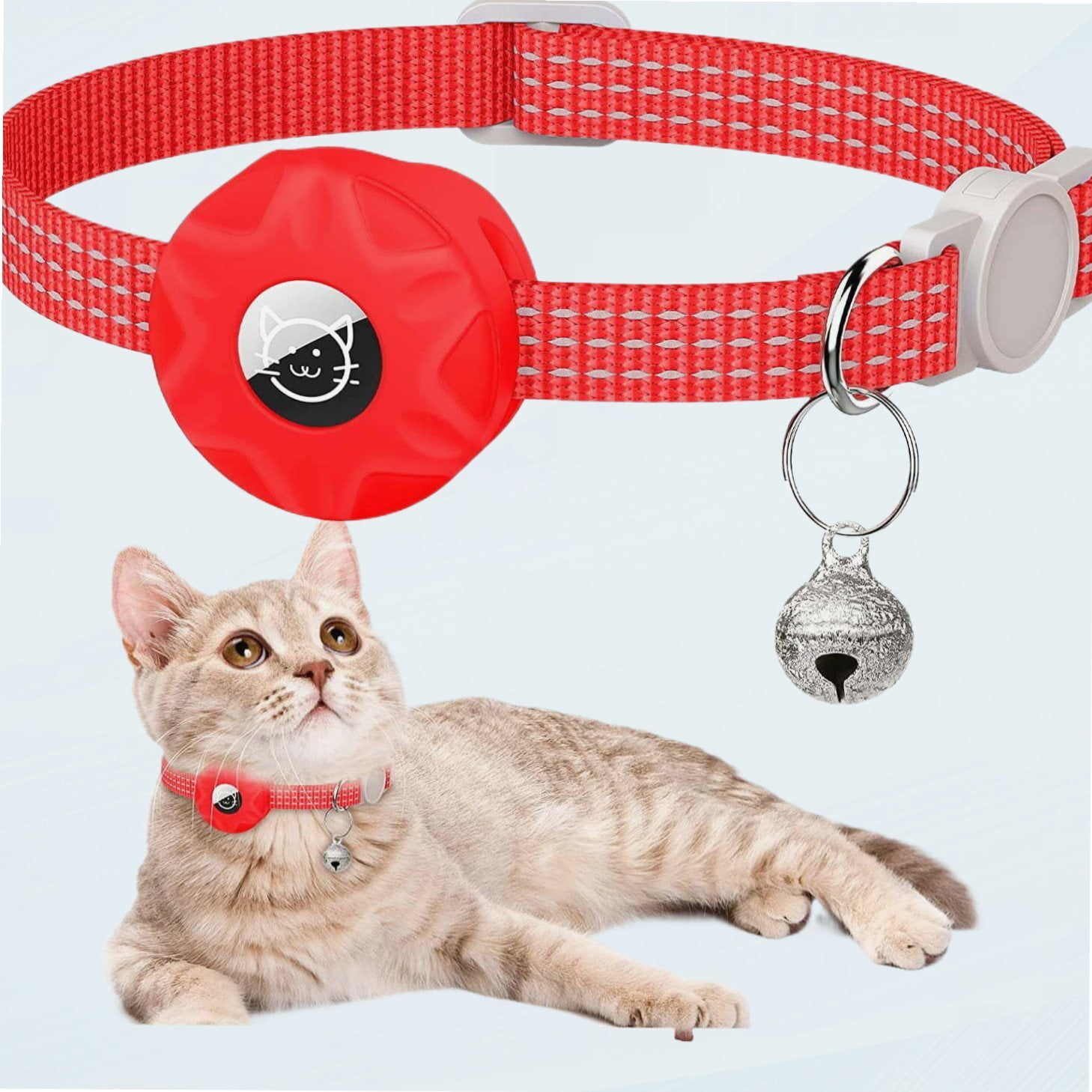 AirTag Cat Collar, Reflective Kitten Collar Breakaway Apple Air Tag Cat ...
