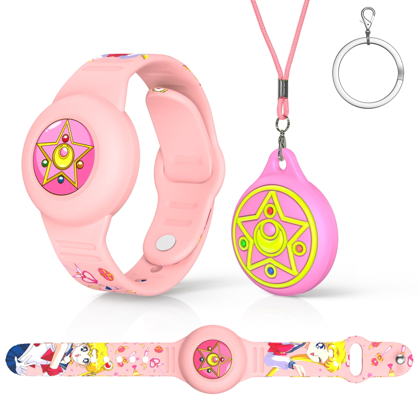 AirTag Children's Bracelet and Necklace，2 Pack MOWYEOK Waterproof ...