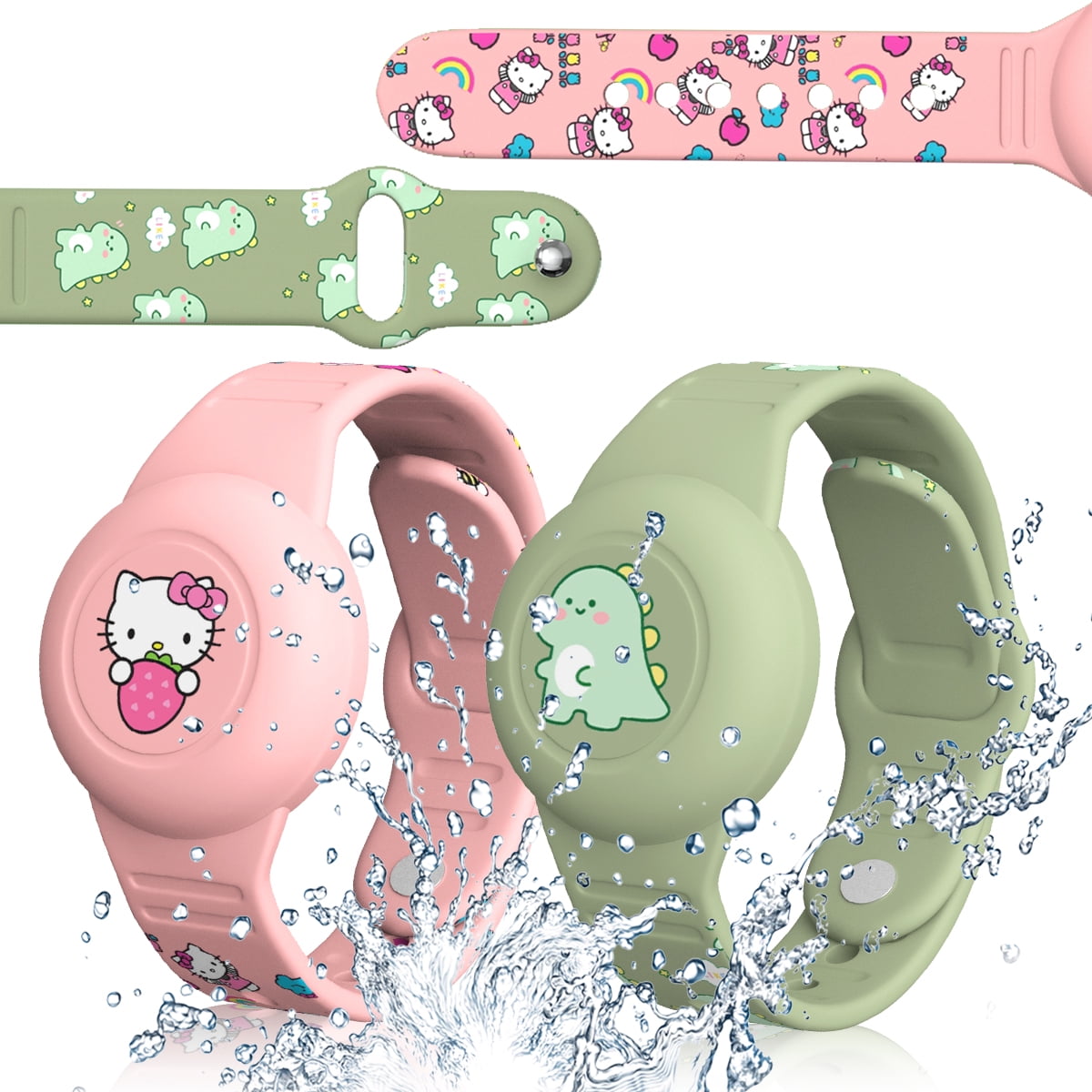 AirTag Children's Waterproof Bracelet, 2 Pack MOWYEOK Cute Kids Air Tag ...