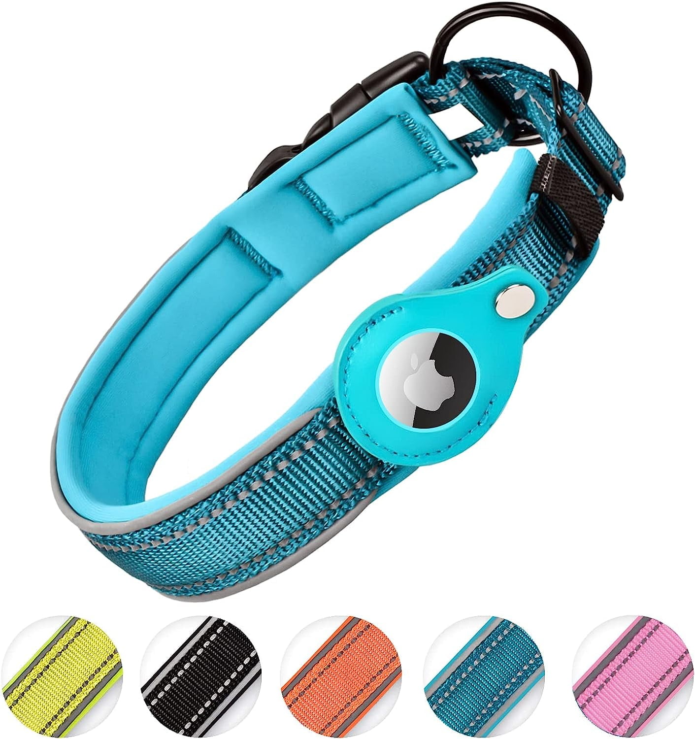 AirTag Dog Collar, [Blue - Size S] Reflective Apple Airtag Dog Collar ...