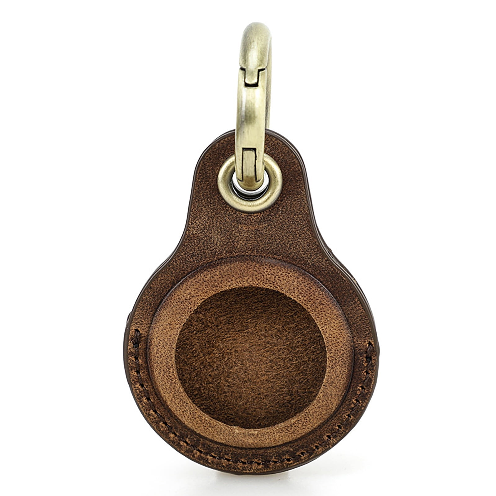 AirTag Genuine Leather Key Ring Holder Case – Men’s Anti-Lost Leather ...