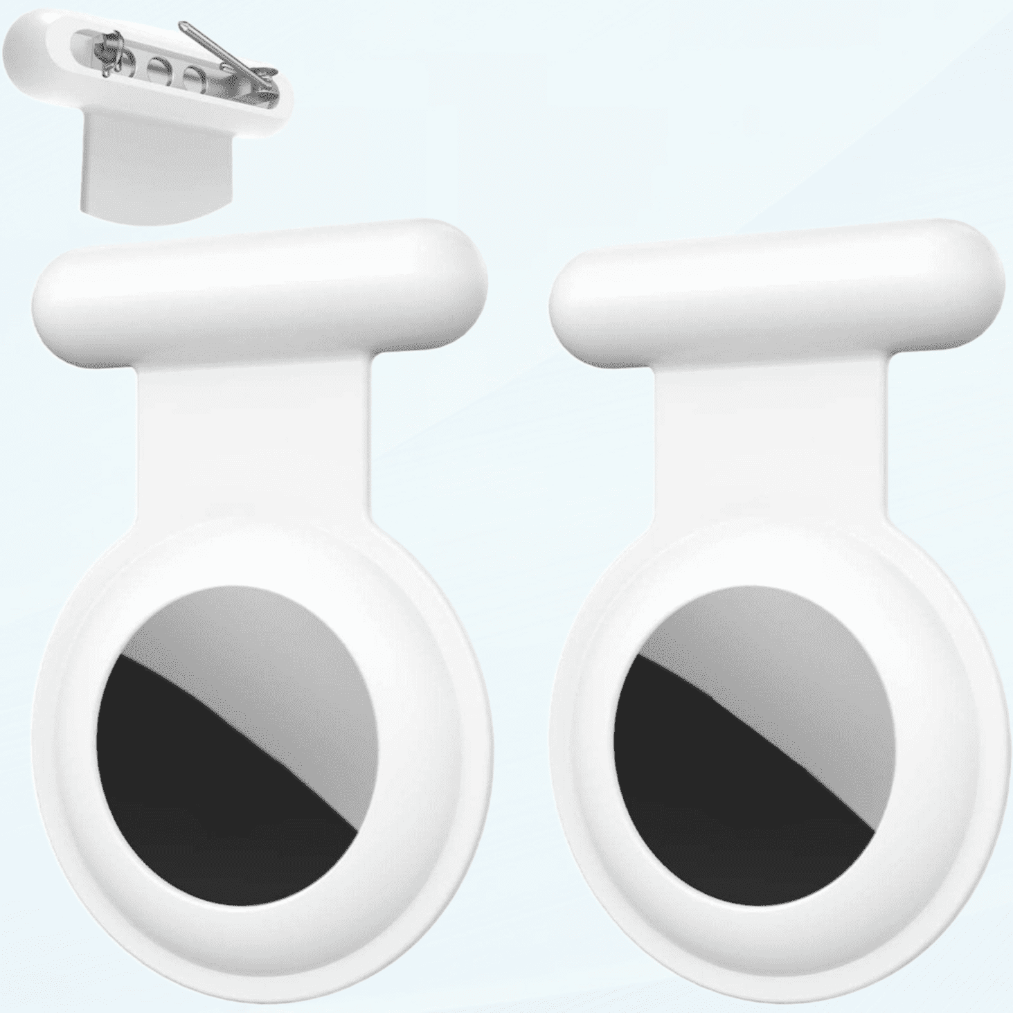 AirTag Holder with Safety Pin(2 Pack, White), Hidden Wearable AirTag ...
