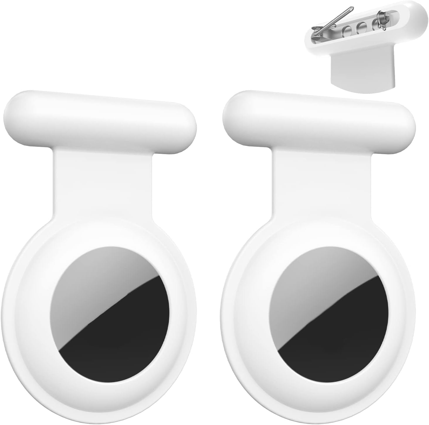 AirTag Holder with Safety Pin(2 Pack, White), Hidden Wearable AirTag ...