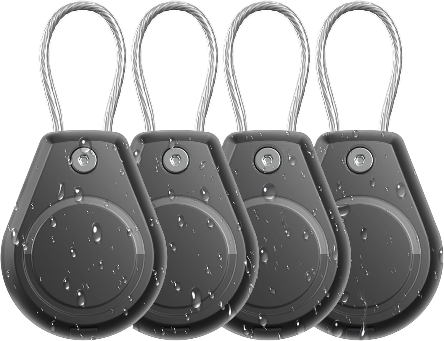 AirTag Secure Holder Waterproof, 4-Pack Airtag Keychain Case w/Wire ...