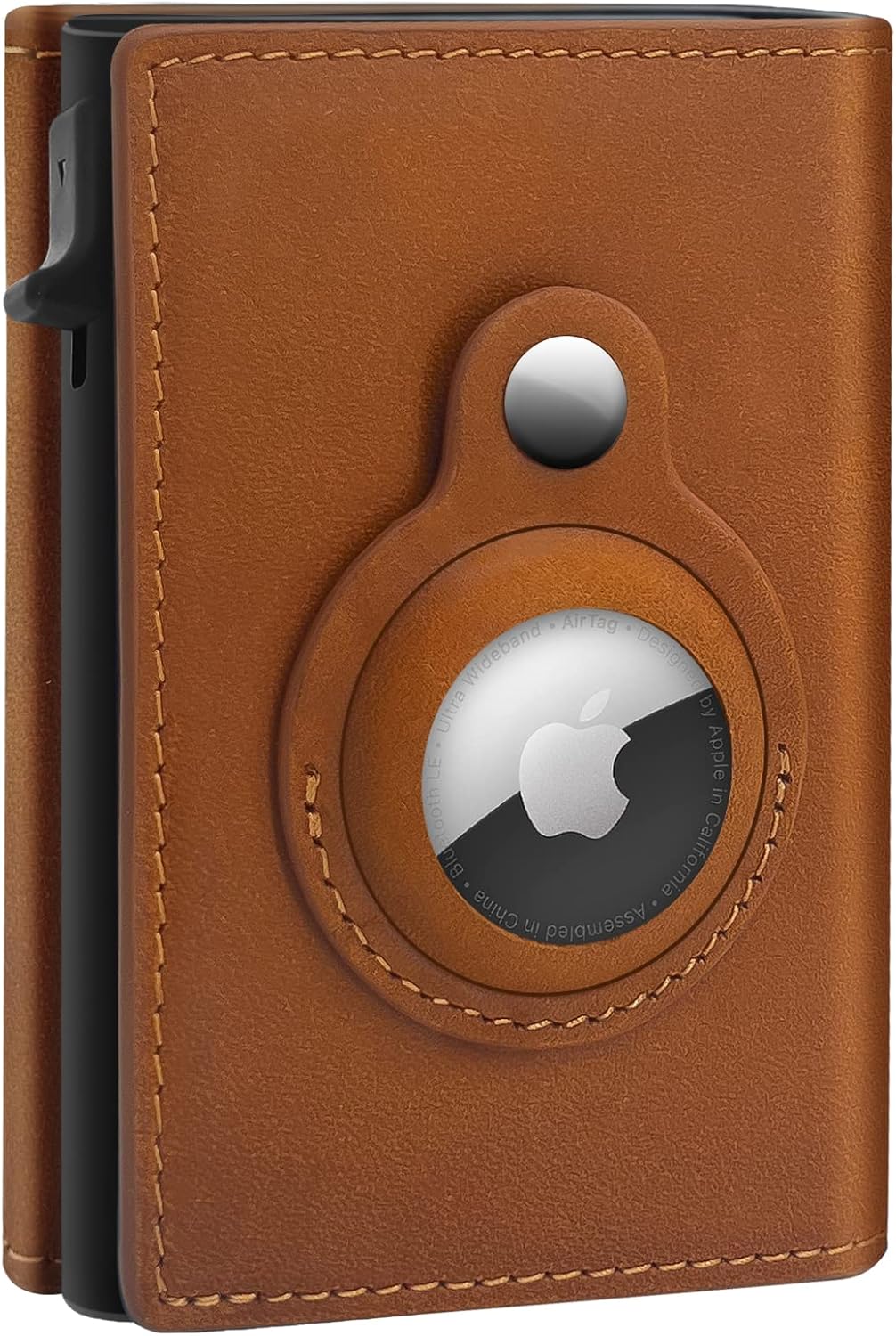 AirTag Wallet Genuine Leather Air Tag Wallet RFID Technology Credit ...