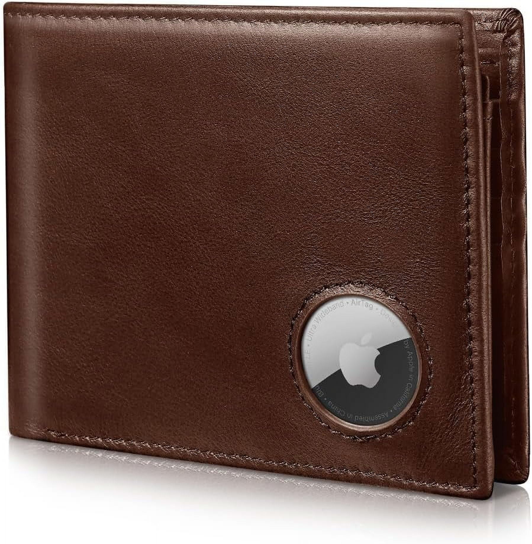 AirTag Wallet- Genuine Leather Bifold Mens Wallet with AirTag Holder ...