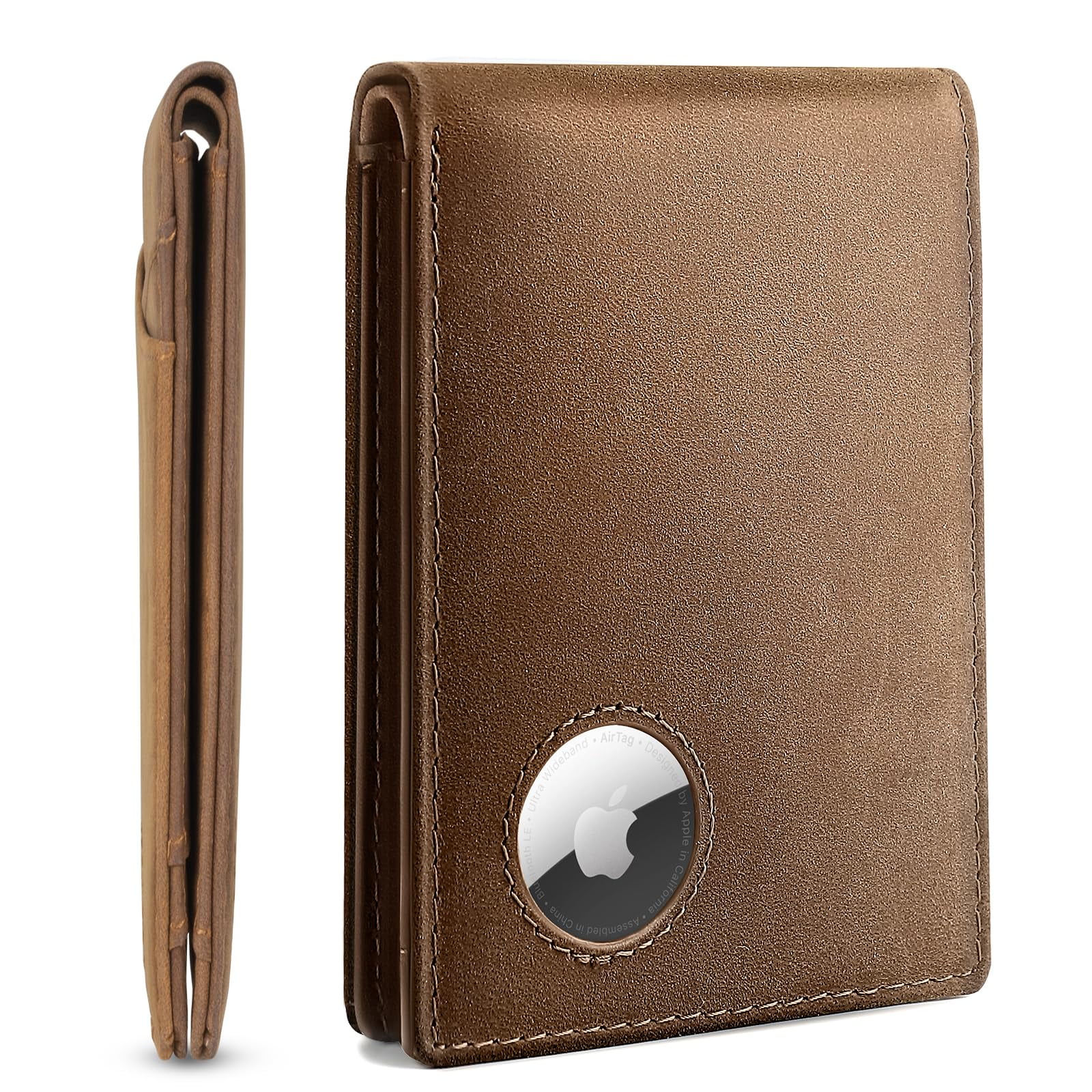 AirTag Wallet for Men Aimion Genuine Leather Men's Wallet with Airtag ...