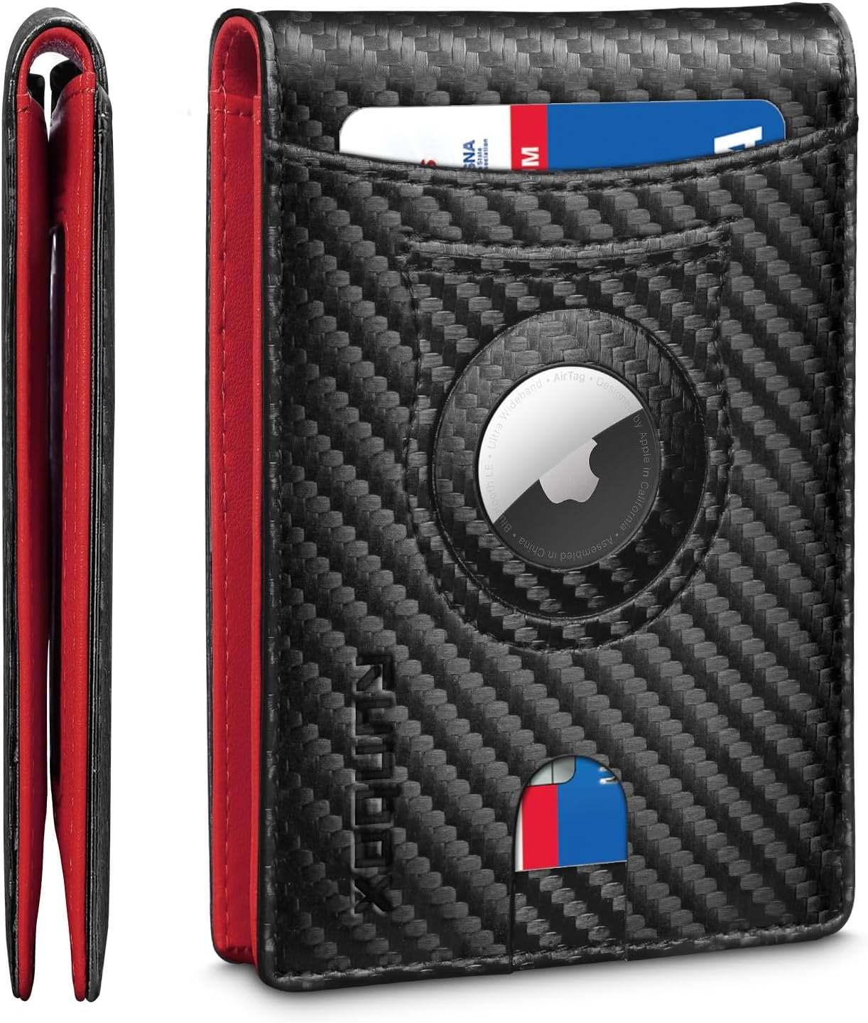 AirTag-Wallet-Mens-Slim- Blocking Wallets Leather with Bill Compartment ...