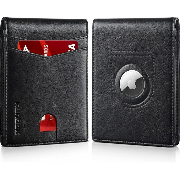 AirTag-Wallet-Mens-Slim- Blocking Wallets Leather with Bill Compartment ...