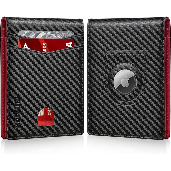 AirTag-Wallet-Mens-Slim- Blocking Wallets Leather with Bill Compartment ...
