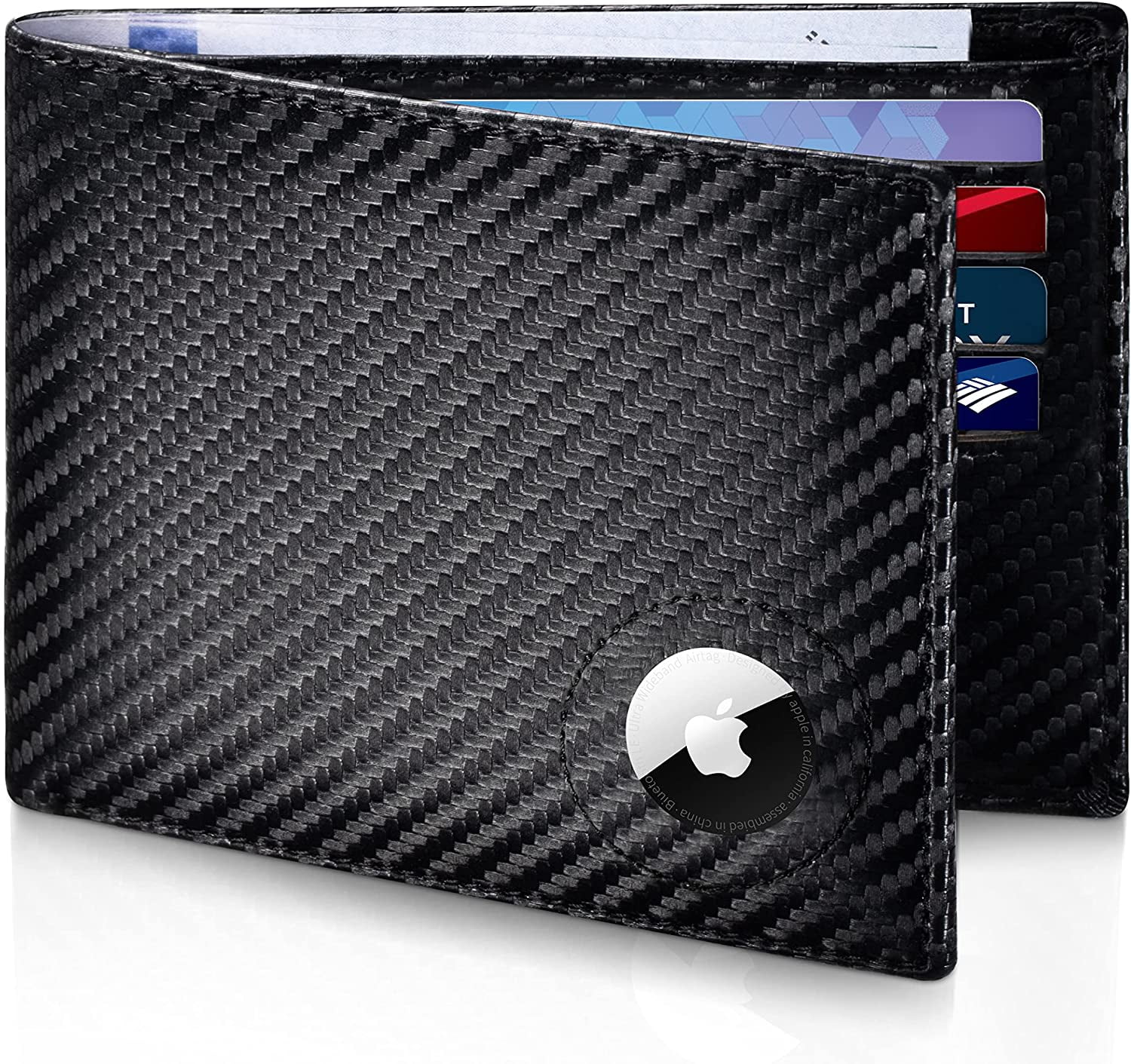 AirTag Wallet Minimalist Mens Wallet for Apple Air Tag, Bifold RFID ...