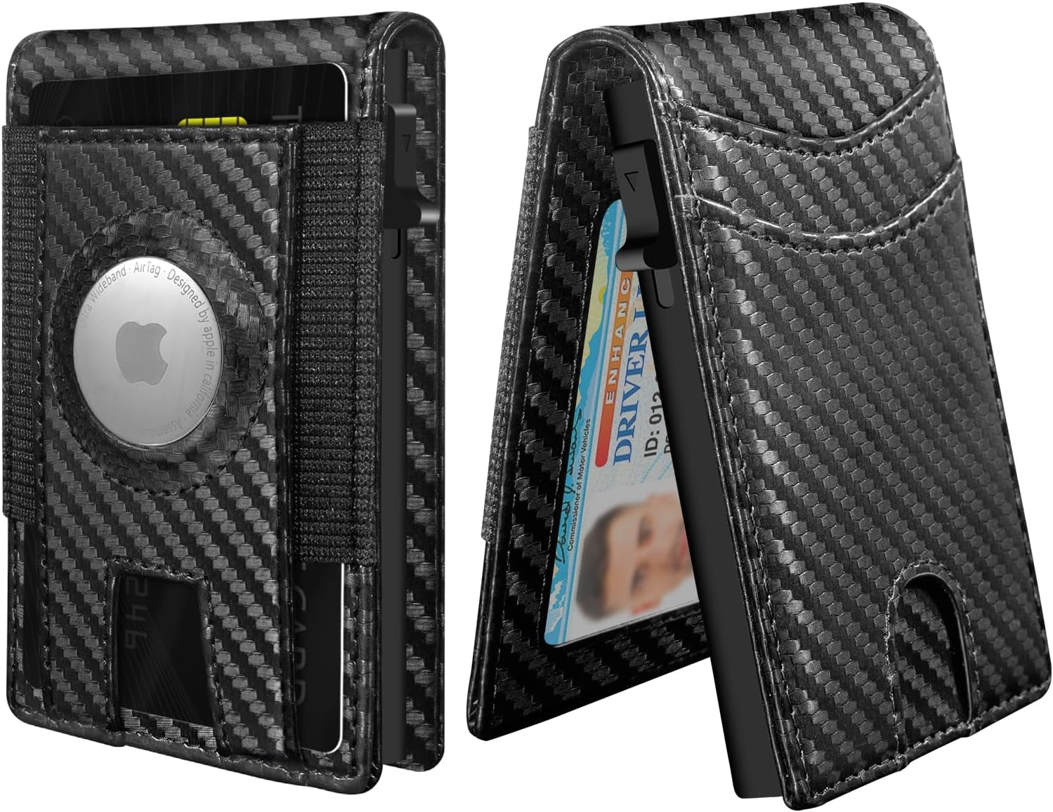 AirTag Wallet - Minimalist Pop Up Pocket Bifold RFID Mens Wallet for Up ...