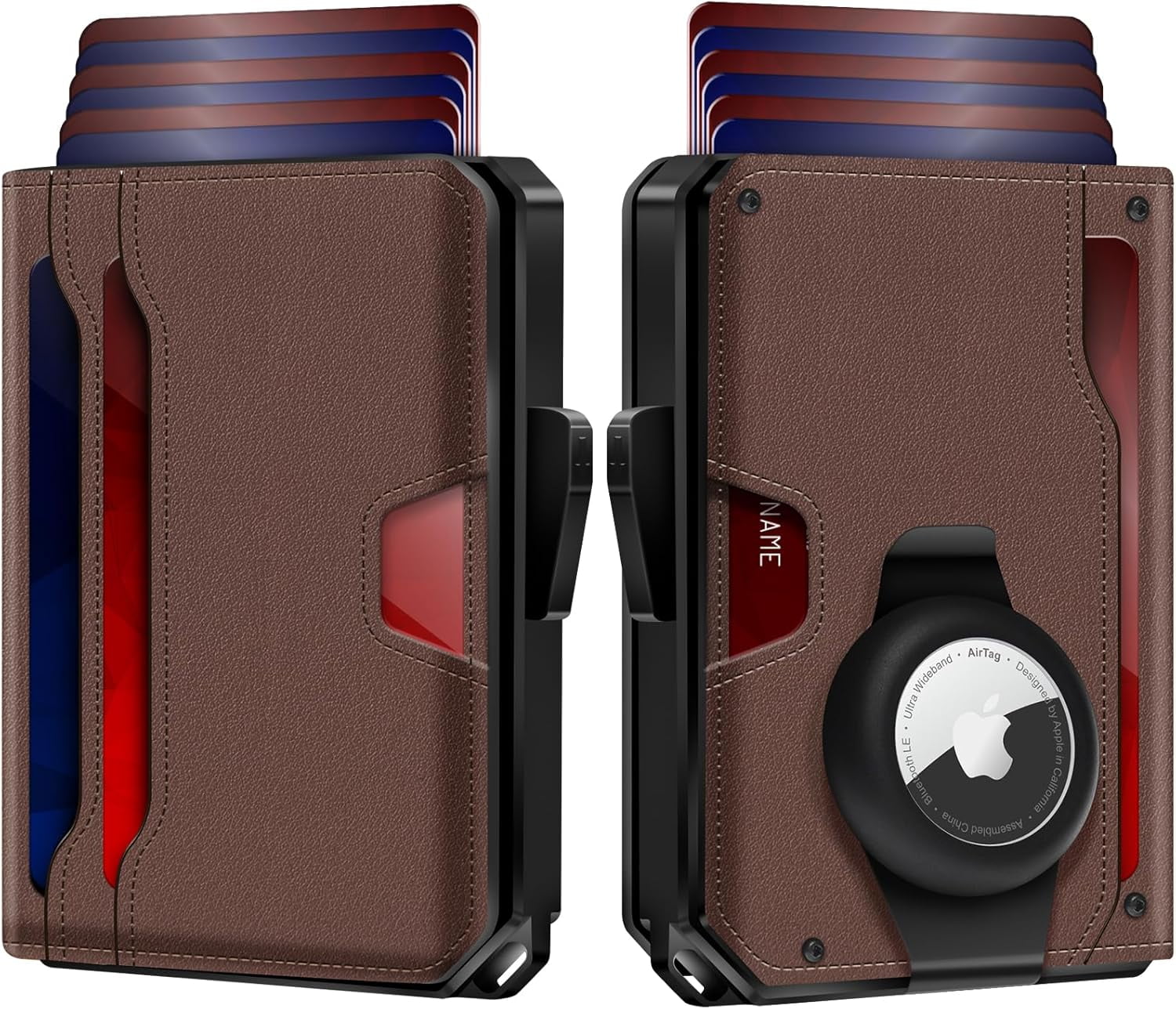 AirTag Wallet for Men RFID Technology Credit Card Holder with Clip Slim ...