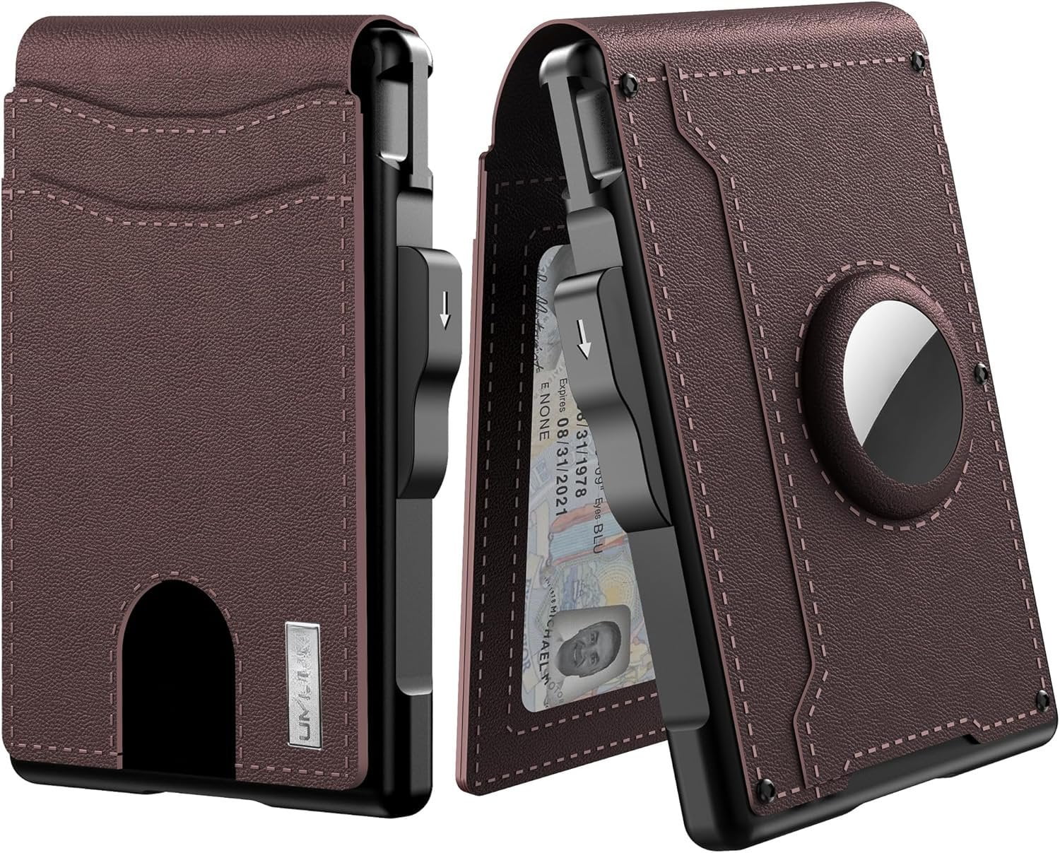 AirTag Wallet for Men - with Pop Up Case Clip Slim Leather Slots Credit ...