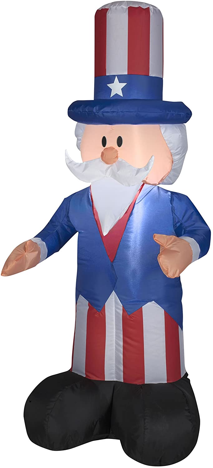 Airblown Inflatable Patriotic Uncle Sam with Top Hat July 4th Life ...