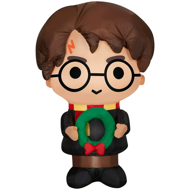 Airblown Inflatables Christmas Harry Potter with Wreath WB - Walmart.com