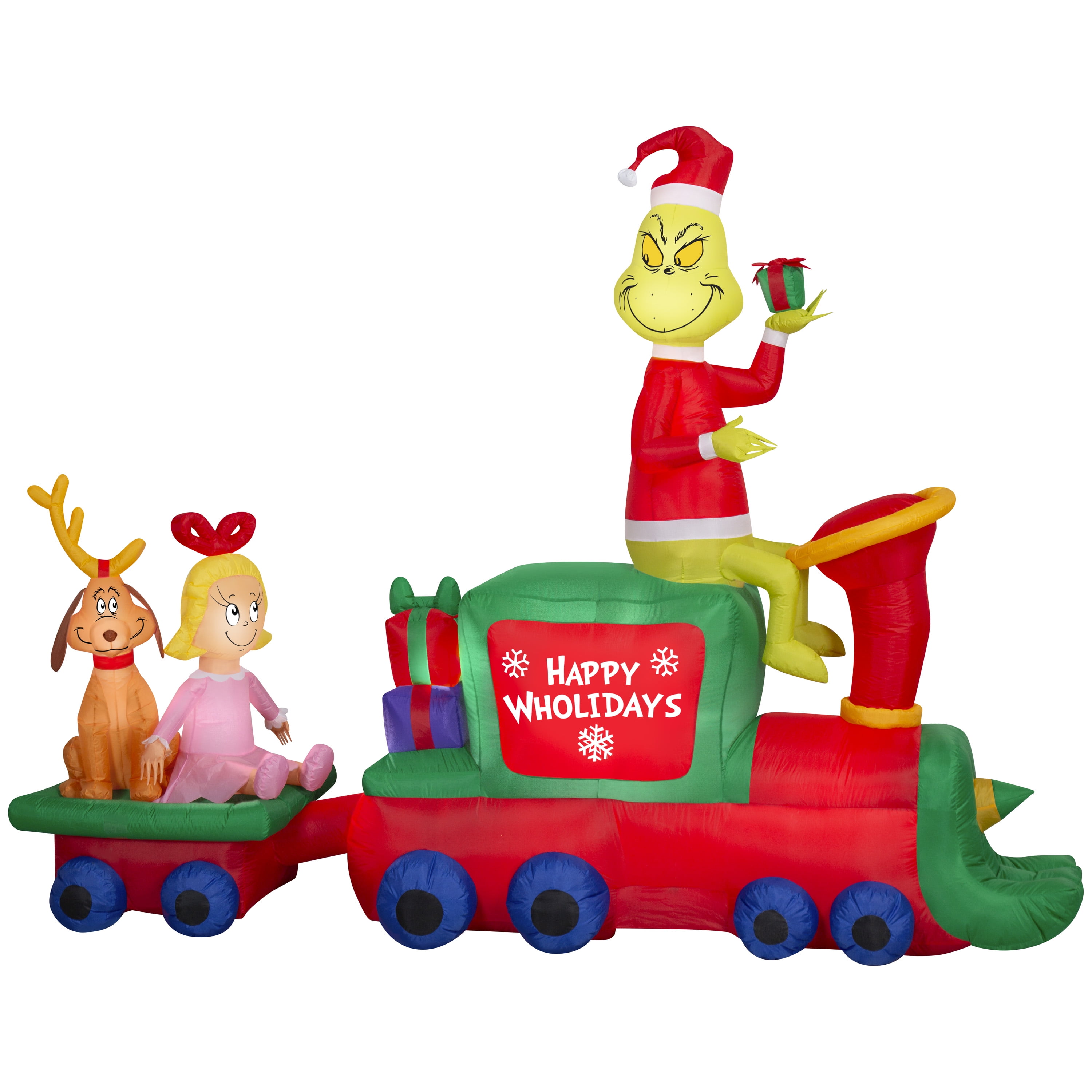 Airblown Inflatables Dr. Seuss Grinch Train Inflatable Christmas Décor ...