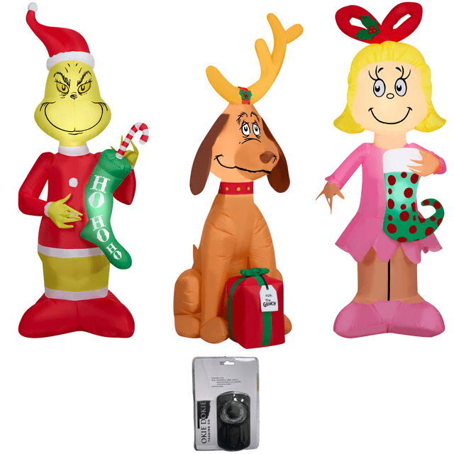 Airblown Inflatables Grinch Bundle Grinch Cindy Lou Who Max 5 Ft