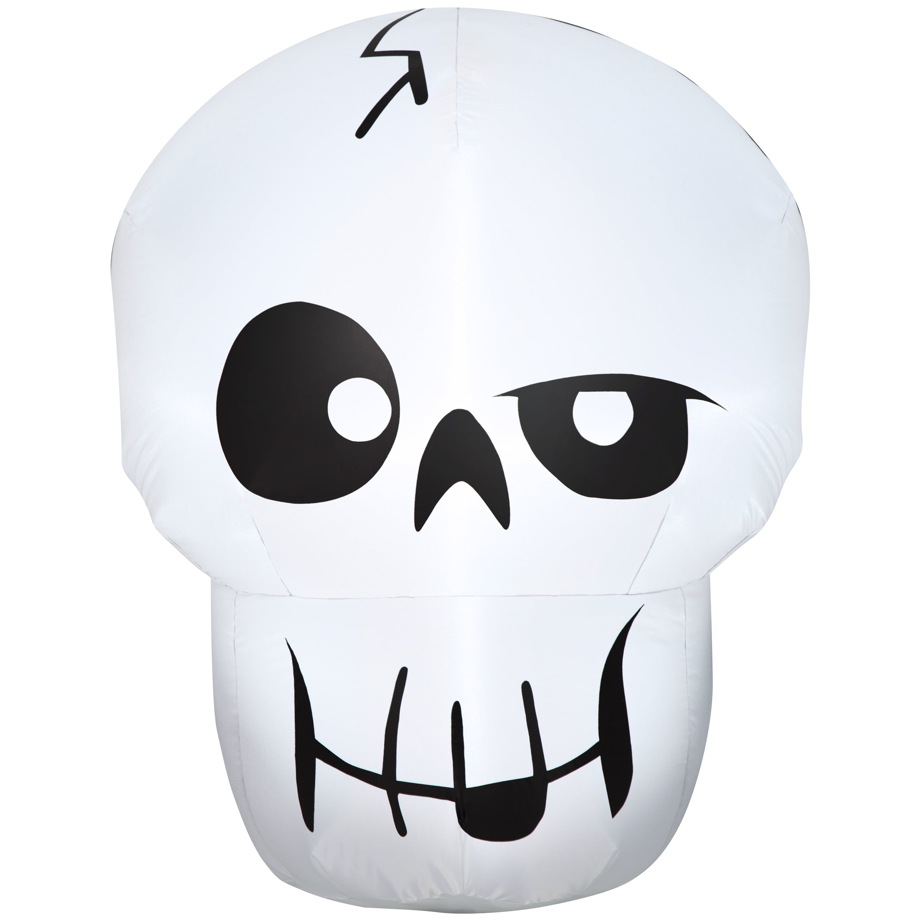 Airblown Inflatables White Skull Halloween Decoration with LED Lights ...