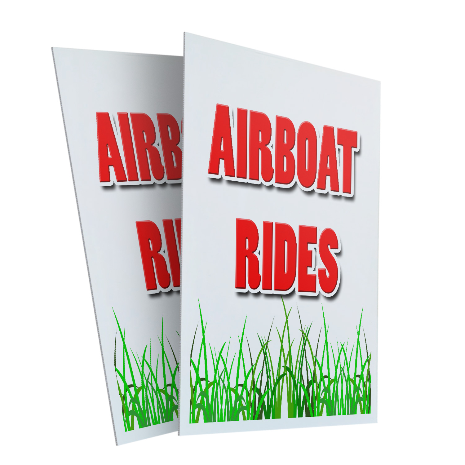 Airboat Rides (2-PACK) 24" x 36" Plastic Signs | Sign Insert 4mm ...