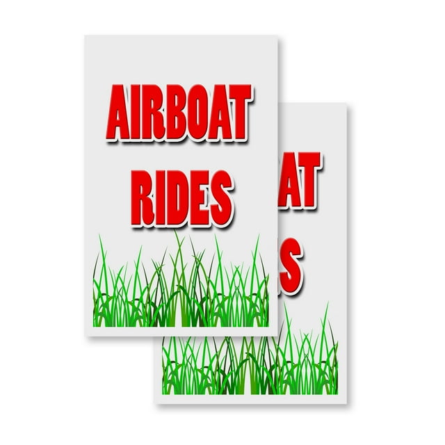 Airboat Rides (2-PACK) 24" x 36" Vinyl Decals | Sign Insert Peel ...