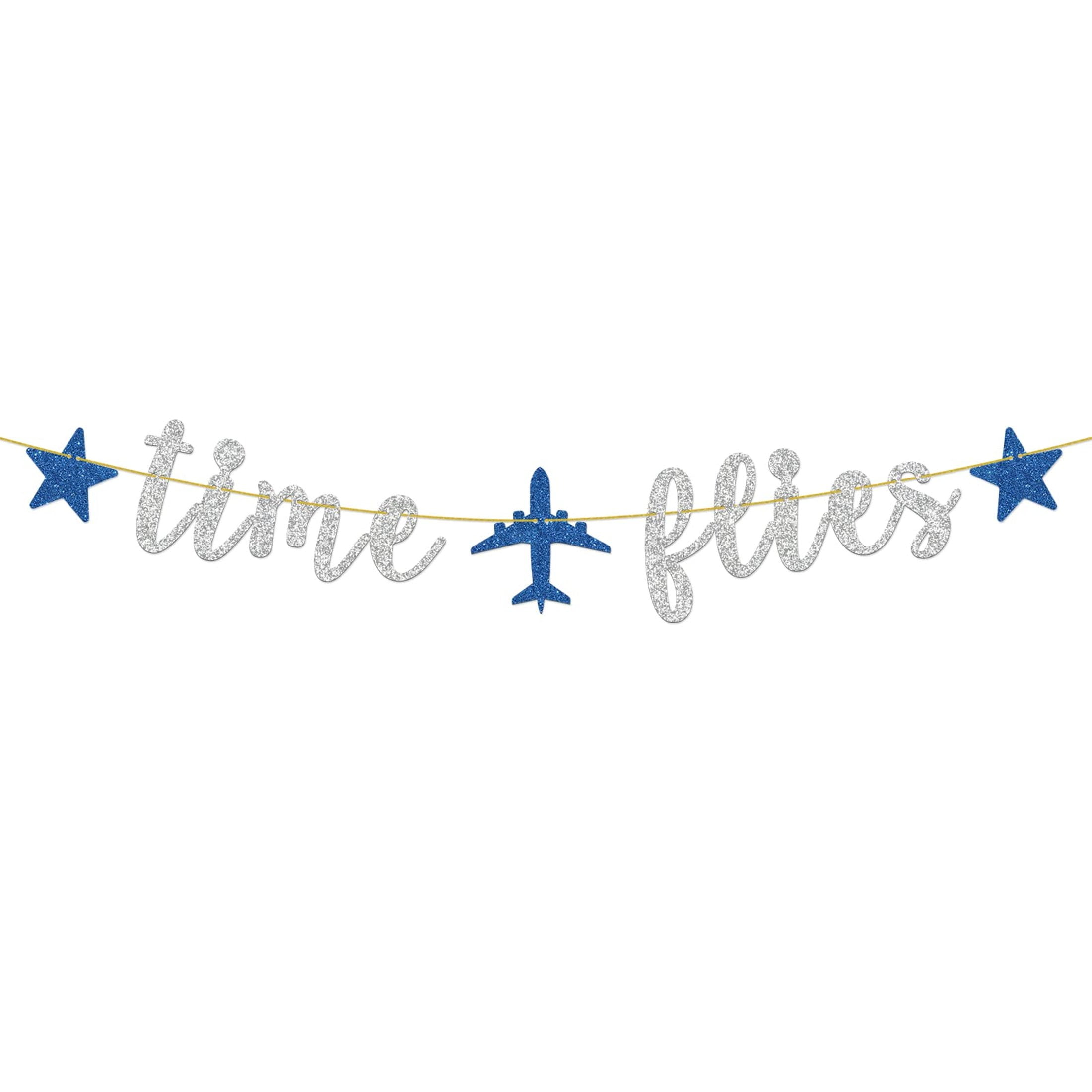 Airborne Adventure Banner - Airplane Themed Birthday Decorations for ...