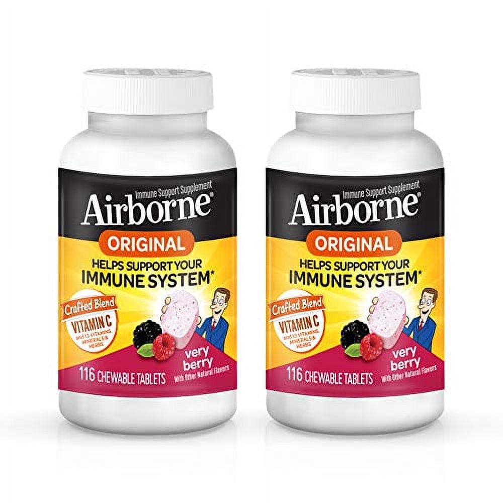 Airborne Berry Chewable Tablets, 116 count - 1000mg of Vitamin C ...