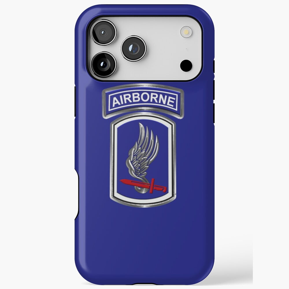Airborne Brigade Silver Patch Art iPhone Case 17 16 15 14 13 12 11 Pro ...
