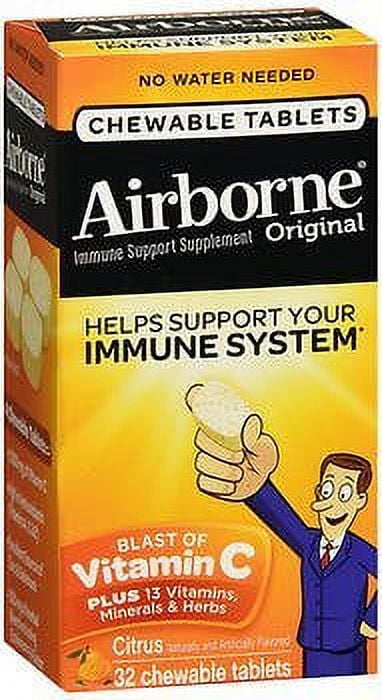 Airborne Chewable Tablets - Citrus - 32 Ct., Pack of 5 - Walmart.com