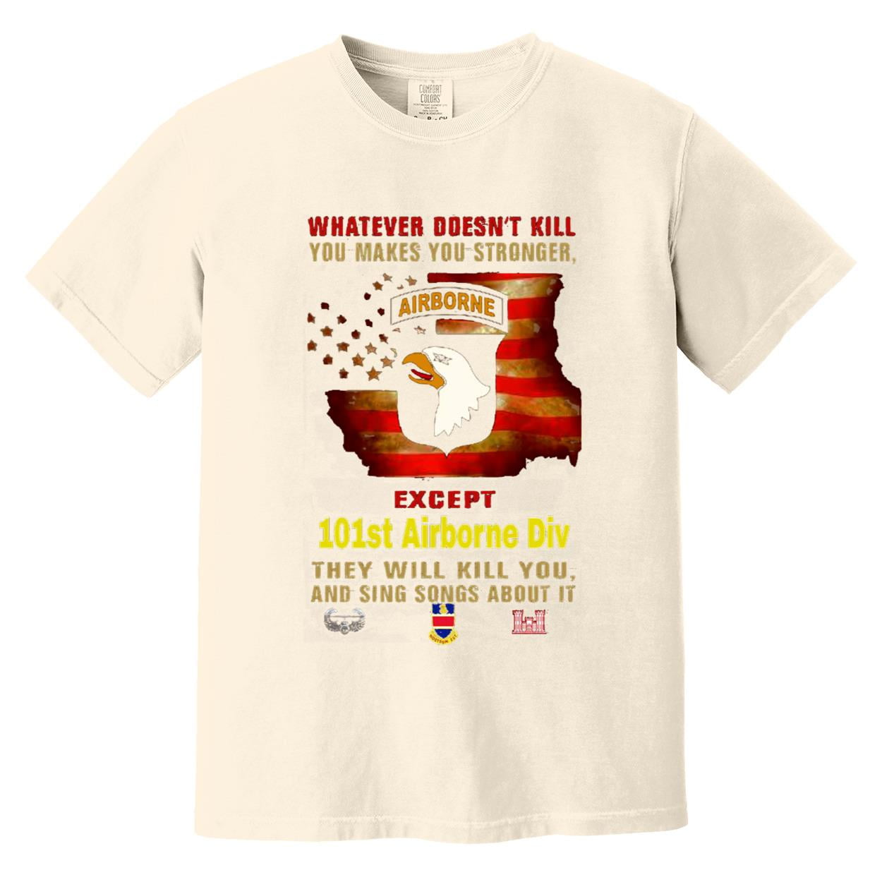 Airborne Division Military Motto Graphic Tribute Comfort Color T-shirt ...