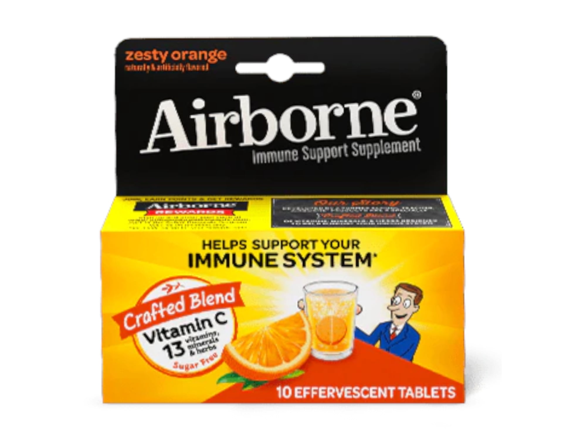 Airborne Effervescent Health Formula Tablets, Orange-10 count Each ...