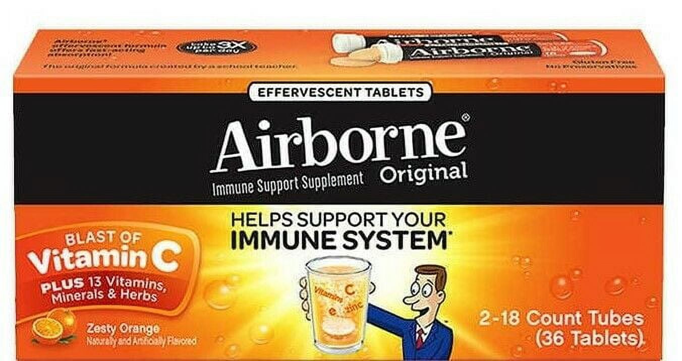 Airborne Effervescent Immune Support Supplement Zesty Orange - 36 ...